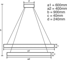 LED Stmívatelný lustr na lanku LED/70W/230V 3000-6500K + dálkové ovládání