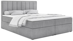 MELVA čalouněná postel 180 + topper, světle šedá