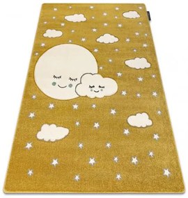 Dywany Luszczow Kusový koberec PETIT MĚSÍC, HVĚZDY, MRAKY Y, zlatý Rozměr koberce: 160 x 220 cm