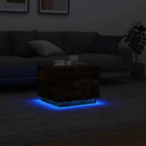 vidaXL Konferenční stolek s LED osvětlením 50 x 50 x 40 cm [839872] Barva: hnědý dub