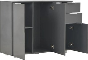 Příborník šedý s vysokým leskem 107x35x80,5 cm 283720