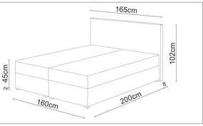 Manželská postel Boxspring 160 cm Fade 3 (šedá) (s matrací a úložným prostorem). 1046510