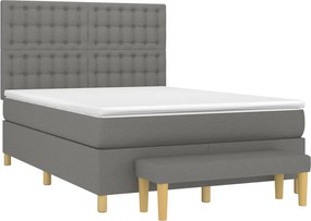 Box spring postel s matrací tmavě šedá 140x200 cm textil 3137478