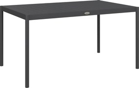 Outsunny zahradní stůl jídelní stůl pro 6 osob stůl na terasu stůl na balkon z hliníku tmavě šedý 145x90x74 cm na zahradu terasu