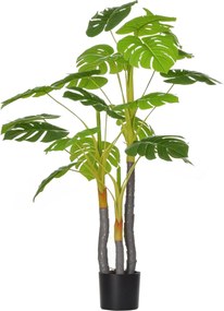 HOMCOM Umělá rostlina 120 cm Monstera - Umělé dekorační strom s 20 listy pro obývací pokoj a ložnici | Aosom