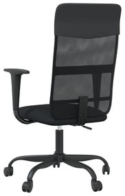 Petromila Kancelářská židle výškově nastavitelná černá síťovina a koženka