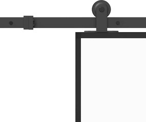 Posuvné dveře s kováním 76x205 cm ESG sklo a hliník 3332864