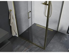 Mexen Apia rozsouvací sprchový kout 90 x 70 cm, Průhledné, Zlatá - 840-090-070-50-00