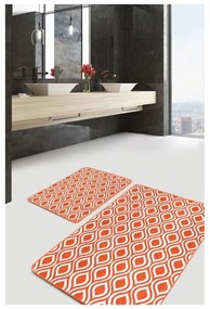 Oranžové sametové koupelnové předložky v sadě 2 ks 60x100 cm – Mila Home