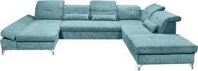 XXXLutz SEDACÍ SOUPRAVA, textil, tyrkysová MID.YOU - Rozkládací sedačky - 002220028621