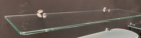 Amirro Skleněná polička doplněk doplňky nábytek SHELF GLASS - 49,8 x 12 cm včetně úchytů 100-142