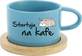 STARTUJU NA KAFE - modrý hrníček makronka 200 ml