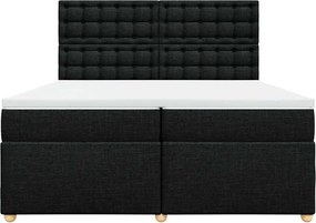 Box spring postel s matrací černá 200x200 cm textil 3293703