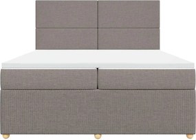 Box spring postel s matrací taupe 200x200 cm textil 3292160