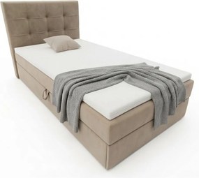 Čalouněná postel boxspring DIRELIS TRINITY 90x200 cm béžová Matrace: Matrace Bonell pružinová