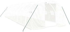 Skleník s ocelovým rámem bílý 30 m² 10 x 3 x 2 m 3188053