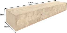 Designový závěsný TV stolek Justice 160 cm akácie