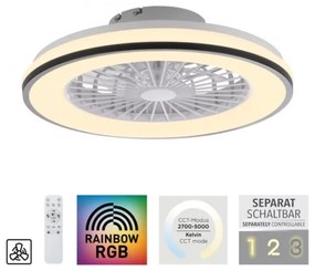 JUST LIGHT. 14447-18 - LED RGBW Stm stropní ventilátor LENO LED/44W/230V + DO