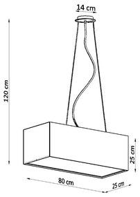 Závěsné svítidlo Santa, 1x černé textilní stínítko, (bílý plast), (80 cm)