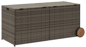 Petromila Zahradní úložný box s kolečky šedý 283 l polyratan