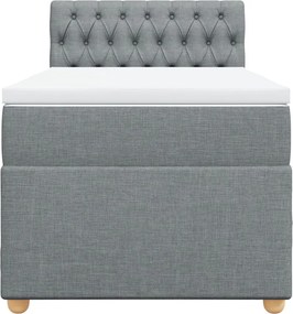 Box spring postel s matrací světle šedý 100 x 200 cm textil 3288898