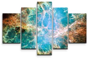 Sablio Obraz - 5-dílný Vesmírná abstrakce - 125x90 cm