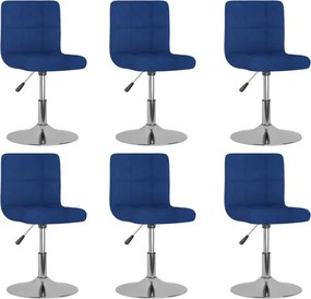 Otočné jídelní židle 6 ks modré textil 3087462