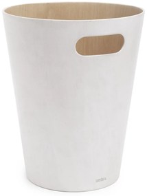 Umbra Odpadkový koš WOODROW 28 cm bílý, přírodní