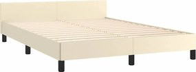 Rám postele s čelem krémový 140x190 cm umělá kůže 3125447