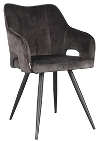 Jídelní židle  55x60x87 cm - antracitový samet