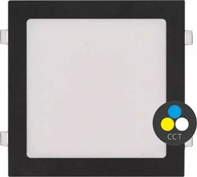 T-LED Černý vestavný LED panel hranatý 300 x 300mm 24W 24V CCT 102215
