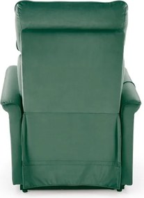 TV křeslo SEMIR II s elektrickým polohováním a masáží — látka, zelená