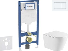 Geberit Duofix - Set předstěnové instalace, klozetu Nefia a sedátka softclose, tlačítko Sigma20, bílá/bílá mat SANI11CA31112