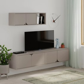 KALUNE DESIGN Set TV stolku a nástěnné police SPARK světle hnědý 855DTE3127