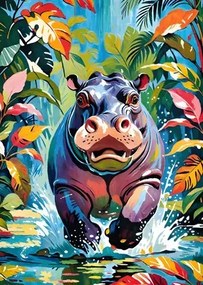 CHERRY PAZZI Puzzle Šťastný hroch / 500 dílků