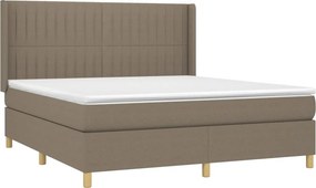Box spring postel s matrací a LED taupe 160x200 cm textil 3139049