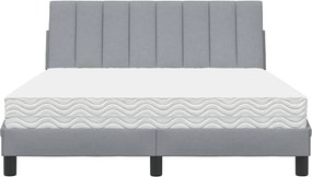 Postel s matrací Hanko světle šedá 140 x 190 cm textil 3310524