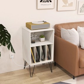 Costway Stojan na gramofon s nabíjecí stanicí 3 stojan na gramofonové desky