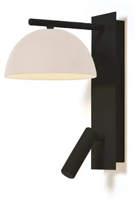 Nástěnná hliněná lampička ke čtení Absis Reader Vertical Barva stínítka: Bílá, Barva svítidla: Černá