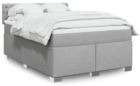 Box spring postel s matrací světle šedá 140 x 200 cm textil 3285918