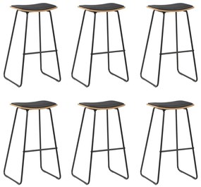 Barové stoličky 6 ks černé umělá kůže - Default Title