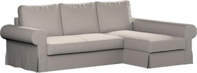Potah na pohovku IKEA Backabro rozkládací se šezlongem barva béžová látka pletený vzor
