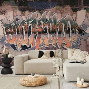 Fototapeta Bratrstvo - umělecký mural graffiti s nápisy pro teenagera