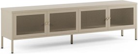 Krémový kovový TV stolek 160x50x35 cm Fayna – Marckeric