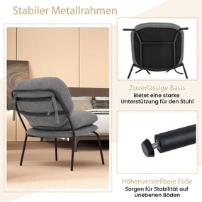 Costway Armless Accent Chair s Teddy Fleece potahem a křeslem pro volný čas