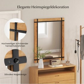 Costway Dekorativní závěsné zrcadlo na zeď Farmhouse Styl – 77 × 99,5 cm