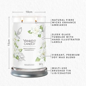 Yankee Candle vonná svíčka Signature Tumbler ve skle velká White Gardenia 567g