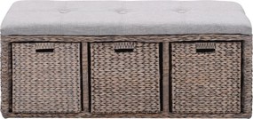 vidaXL Lavice se 3 košíky z mořské trávy 105 x 40 x 42 cm [246115] Barva: Hnědá