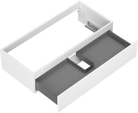 Mexen Rivel, koupelnová skříňka 100 cm, 1 zásuvka, drážkovaná, bílá matná, 91A20-10023-1-BF01