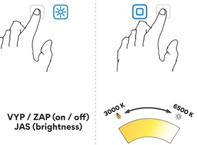 Nimco Bílé LED zrcadlo 1200x700 se dvěma dotykovými senzory - ZPB 13006VX-05